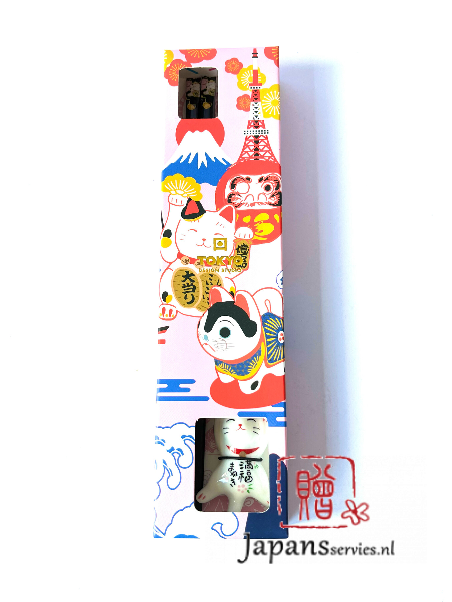 Chopsticks gift set Lucky Cat complete - Japans Servies
