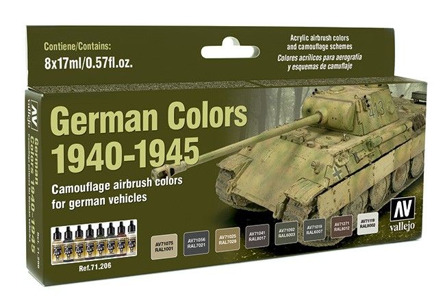Vallejo Model Air German Colors 1940-1945 - 8 kleuren - 17ml - 71206 ...