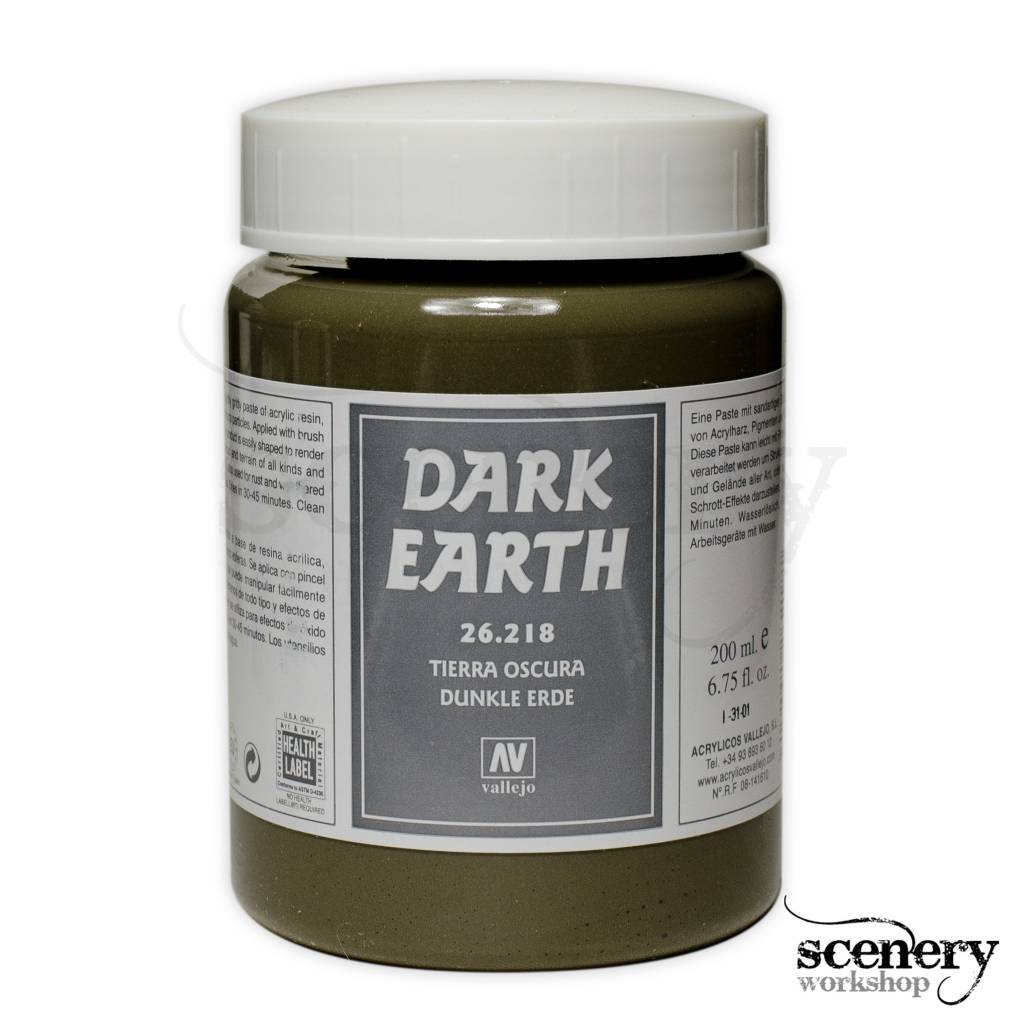Vallejo Dark Earth Earth Texture Diorama FX - 200ml - 26218 - Scenery Workshop BV - Everything ...