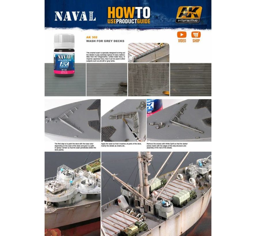 AK interactive Wash For Grey Decks - Naval Ships Weathering - Wash ...