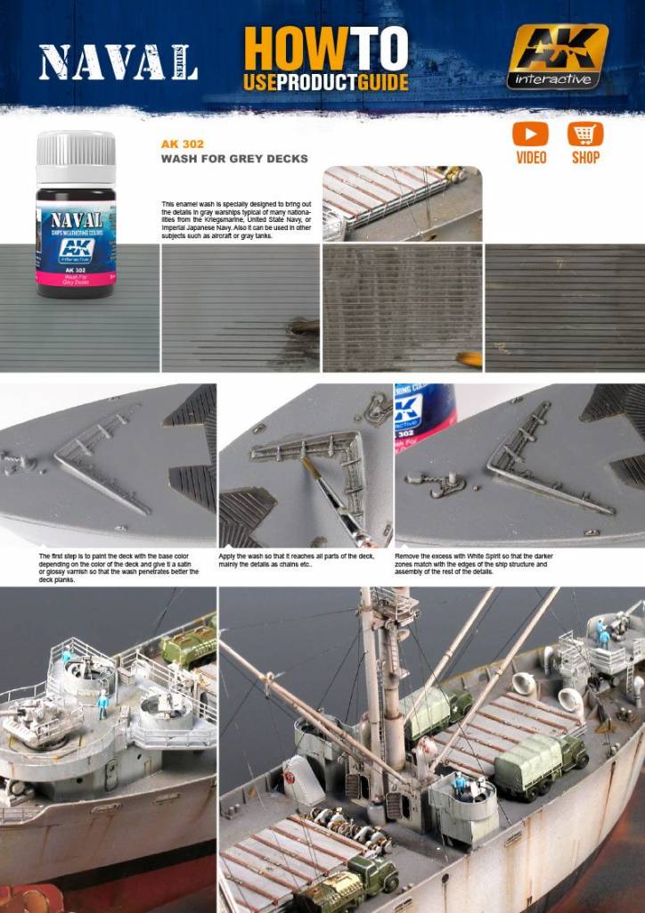 AK interactive Wash For Grey Decks - Naval Ships Weathering - Wash ...