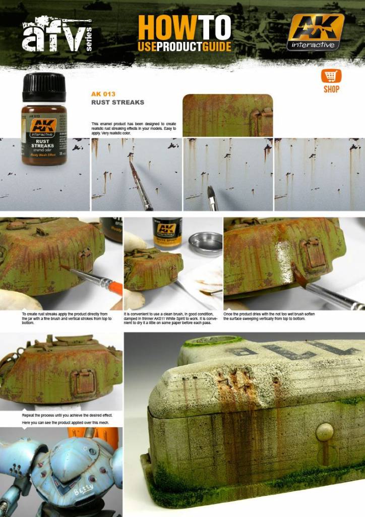 AK interactive Rust Streaks - AK Weathering Products - 35ml - AK013 - Scenery Workshop BV