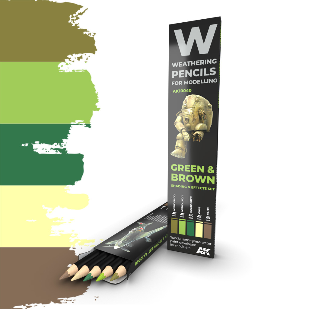 AK interactive Weathering Pencil Set Green and Brown - AK10042 ...