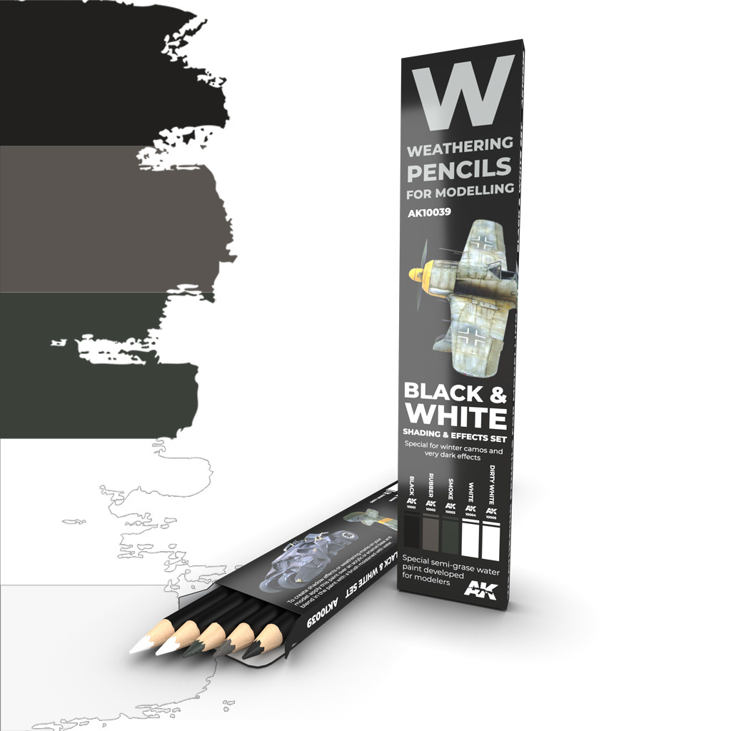 AK interactieve Weathering Pencil Set Black and White - AK10039 ...