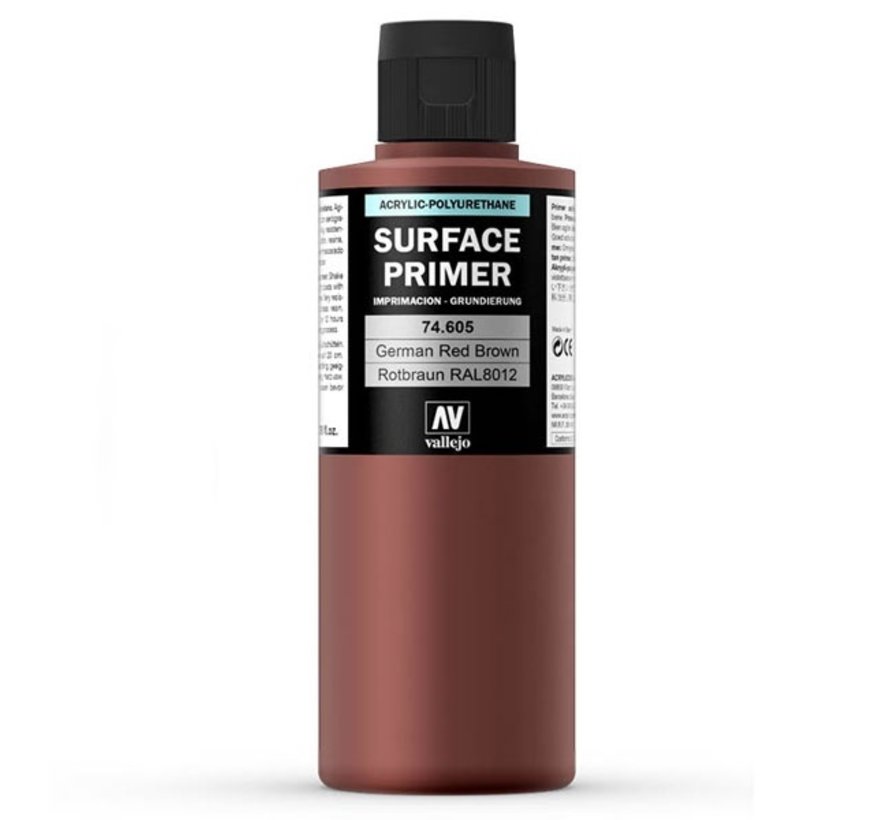 Vallejo Surface Primer German Red Brown - 200ml - 74605 - Scenery ...