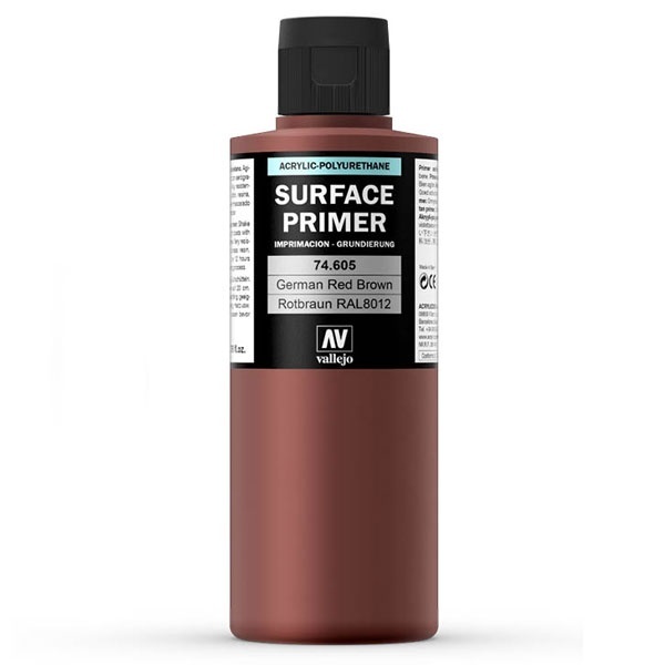 Vallejo Surface Primer German Red Brown - 200ml - 74605 - Scenery ...