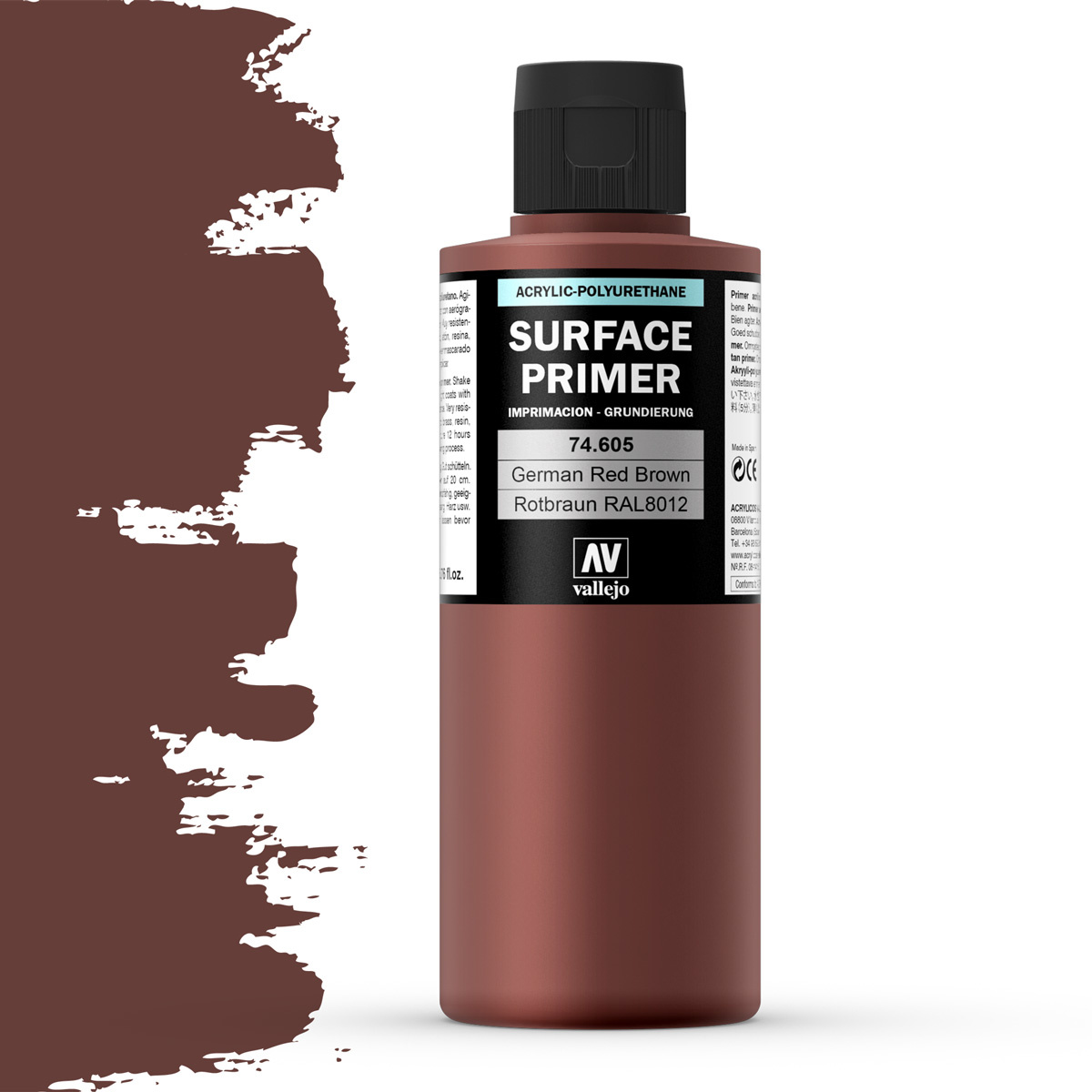 Vallejo Surface Primer German Red Brown - 200ml - 74605 - Scenery ...