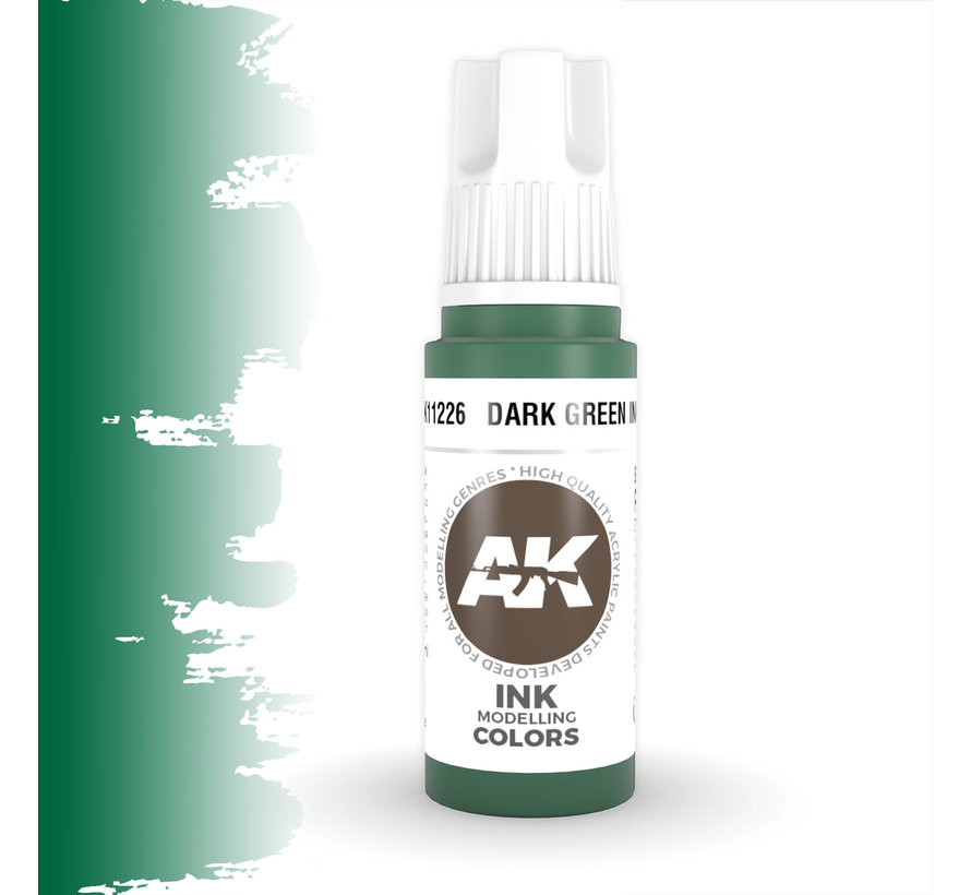 AK interactive Dark Green Ink Ink Modelling Colors - 17ml - AK11226 ...