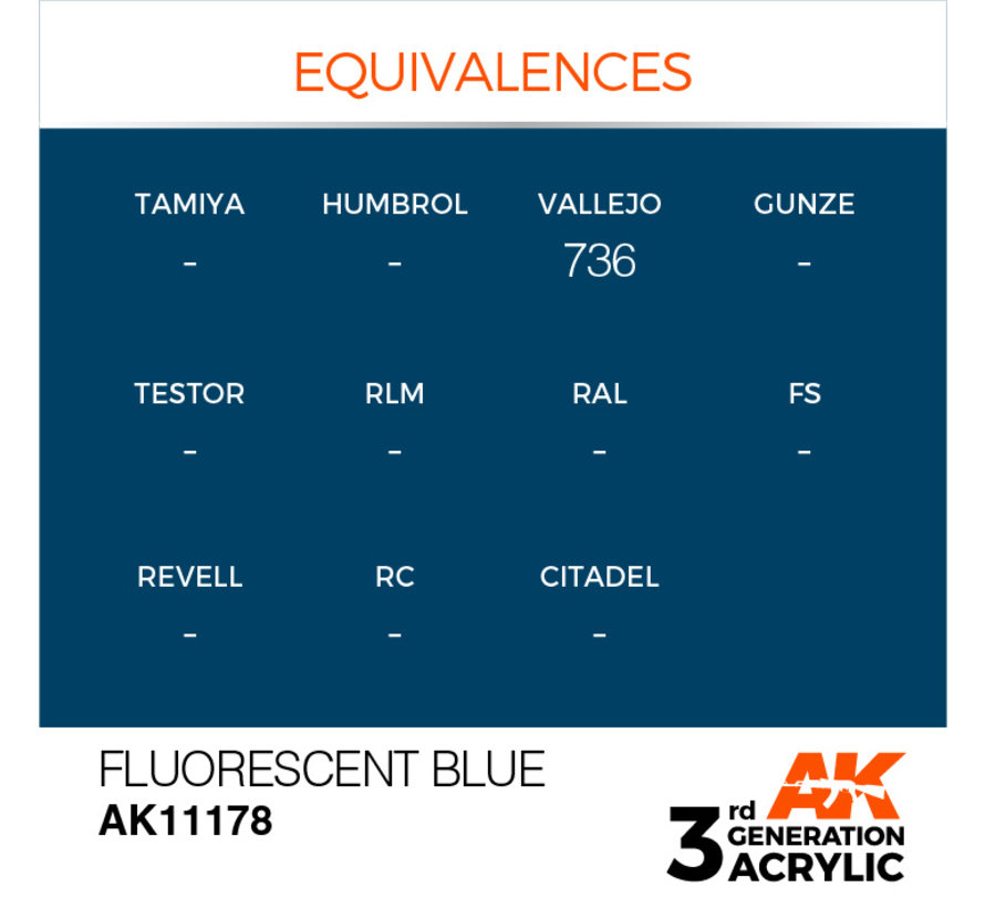 AK interactive Fluorescent Blue Acrylic Modelling Colors - 17ml ...