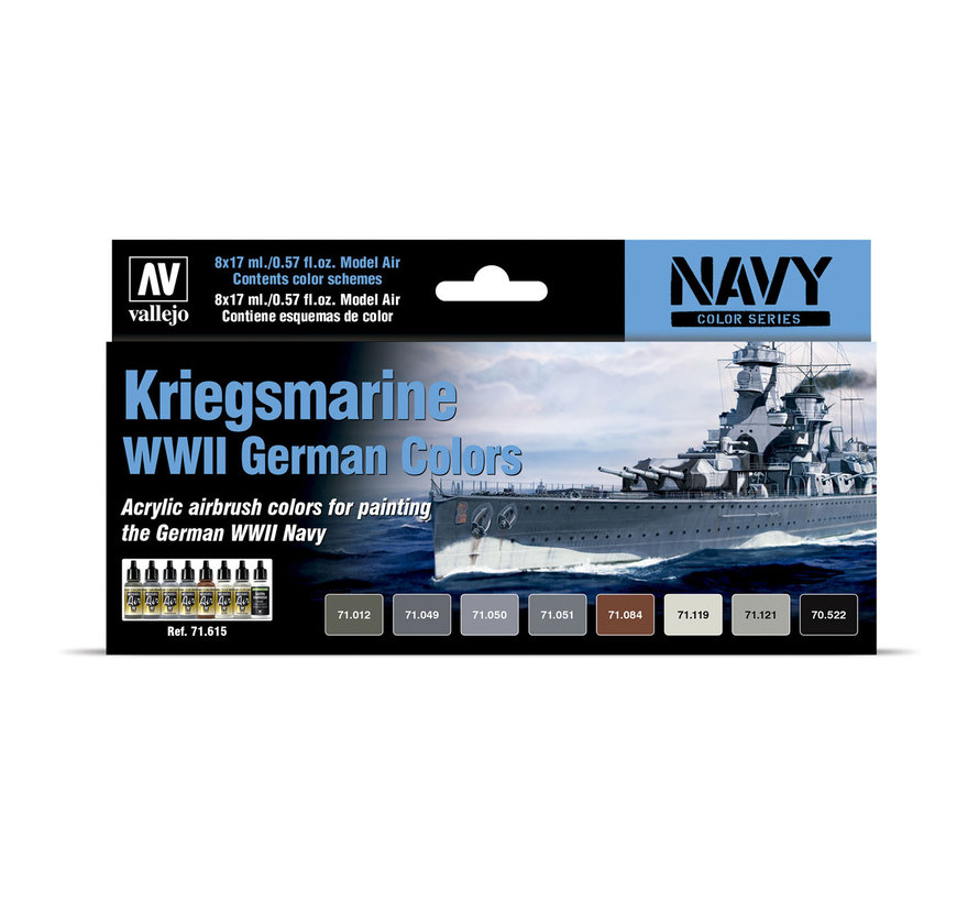 Vallejo - Model Air Kriegsmarine WWII German Colors - 8 kleuren - 17ml ...