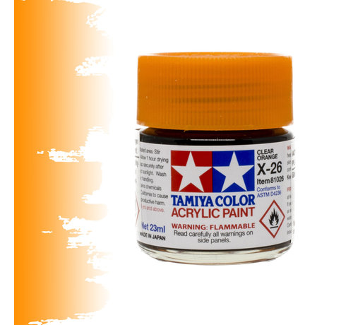Tamiya Clear Orange - X-26 - 23ml - TAM 81026 - Scenery Workshop BV