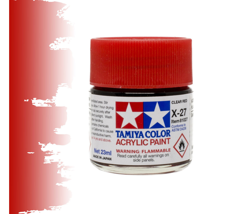 Tamiya Clear Red - X-27 - 23ml - TAM 81027 - Scenery Workshop BV