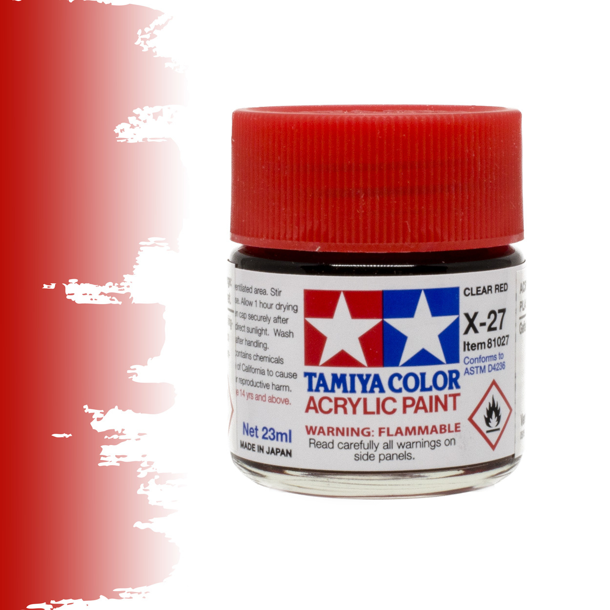 Tamiya Clear Red - X-27 - 23ml - TAM 81027 - Scenery Workshop BV