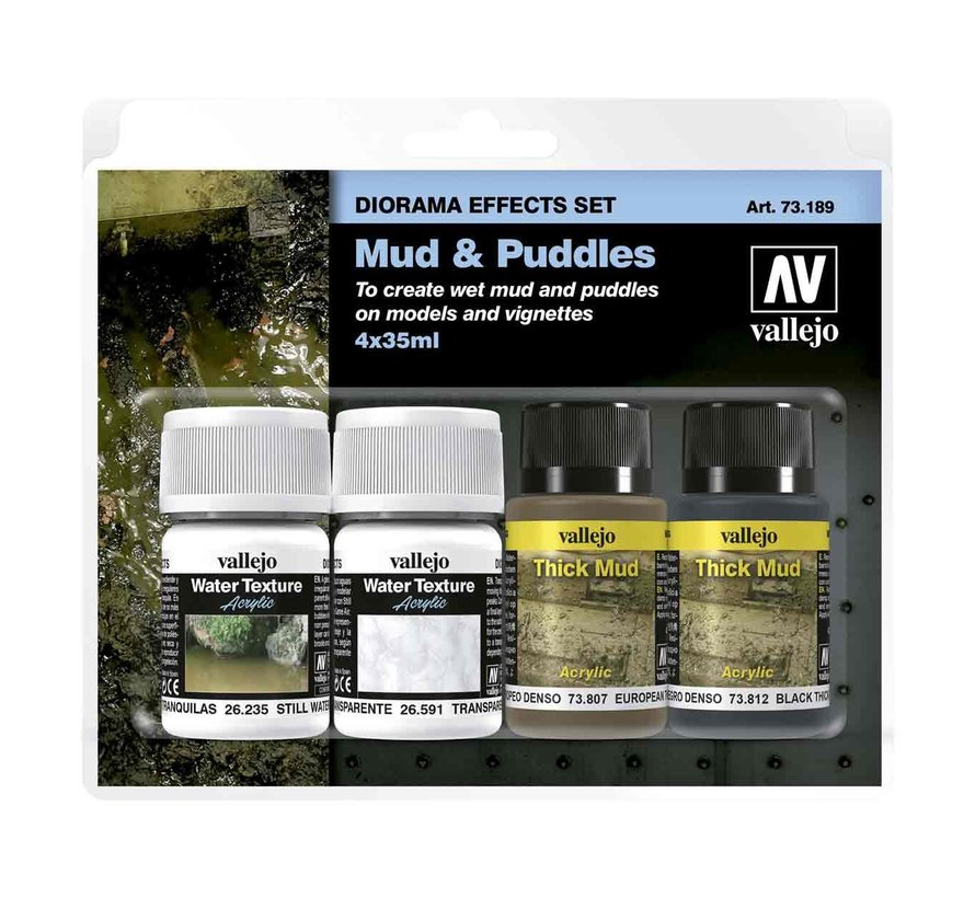 Vallejo Diorama Effects Set Mud & Puddles - 35ml - 73189 - Scenery ...