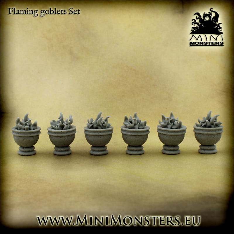 Mini Monsters Flaming Goblets - 6x - MM-0115 - Koop nu bij Scenery ...