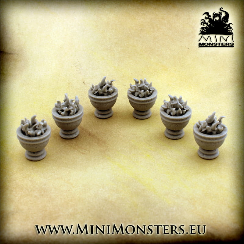 Mini Monsters Flaming Goblets - 6x - MM-0115 - Koop nu bij Scenery ...