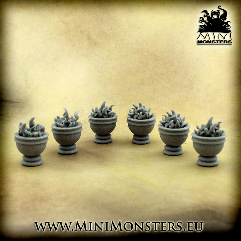 Mini Monsters Flaming Goblets - 6x - MM-0115 - Koop nu bij Scenery ...