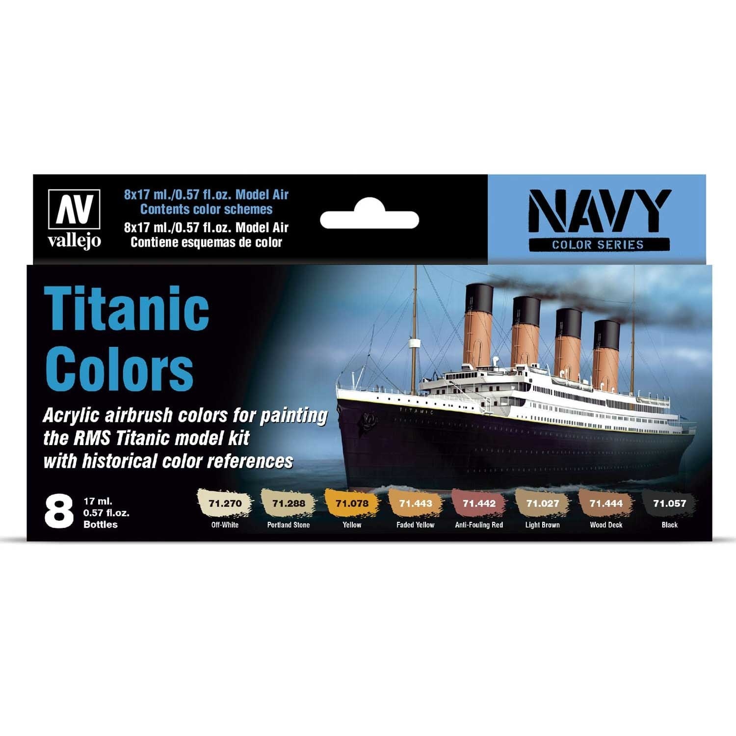 Vallejo Model Air Titanic Colors - 8 kleuren - 17ml - 71646 - Koop nu ...