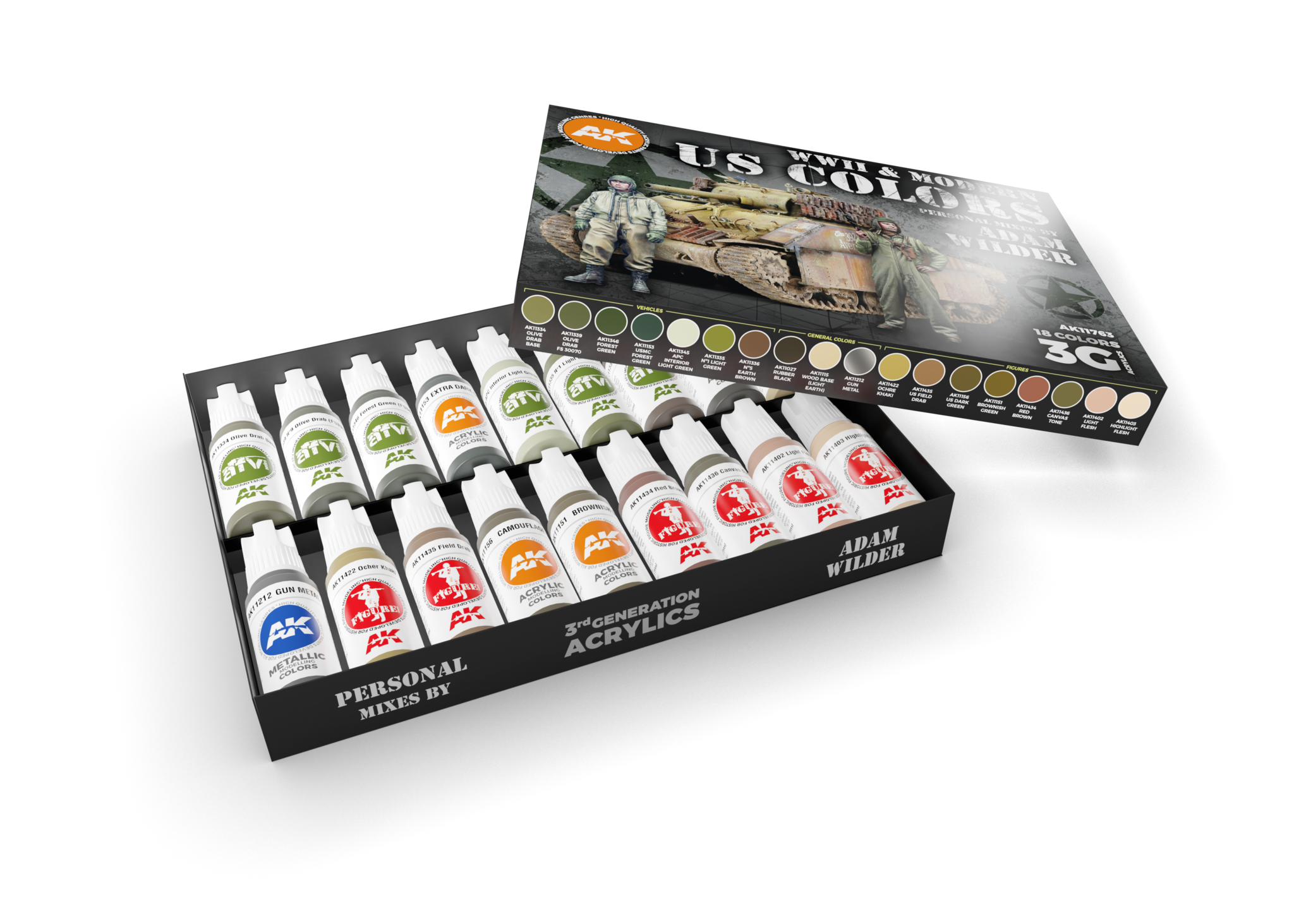 AK interactive Adam Wilder Signature Set - 18 colors - 17ml - AK11763 ...