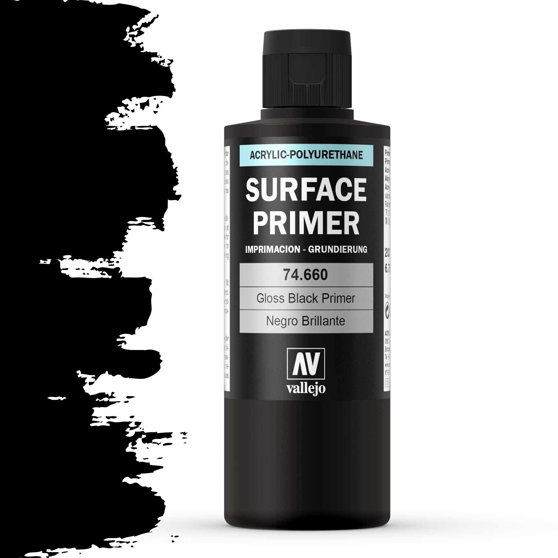Vallejo Surface Primer Gloss Black - 200ml - VAL-74660 - Scenery ...