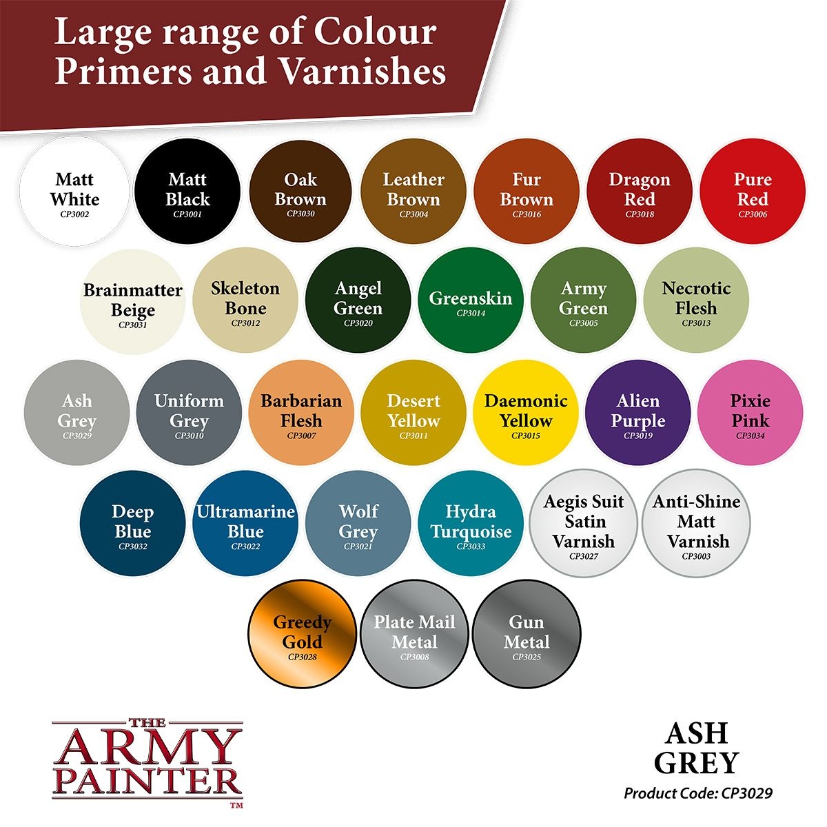 The Army Painter Ash Grey - Colour Primer - CP3029 - Scenery Workshop ...