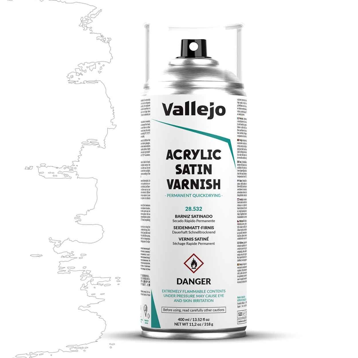 Vallejo Acrylic Satin Varnish - 400ml - 28532 - Scenery Workshop BV ...