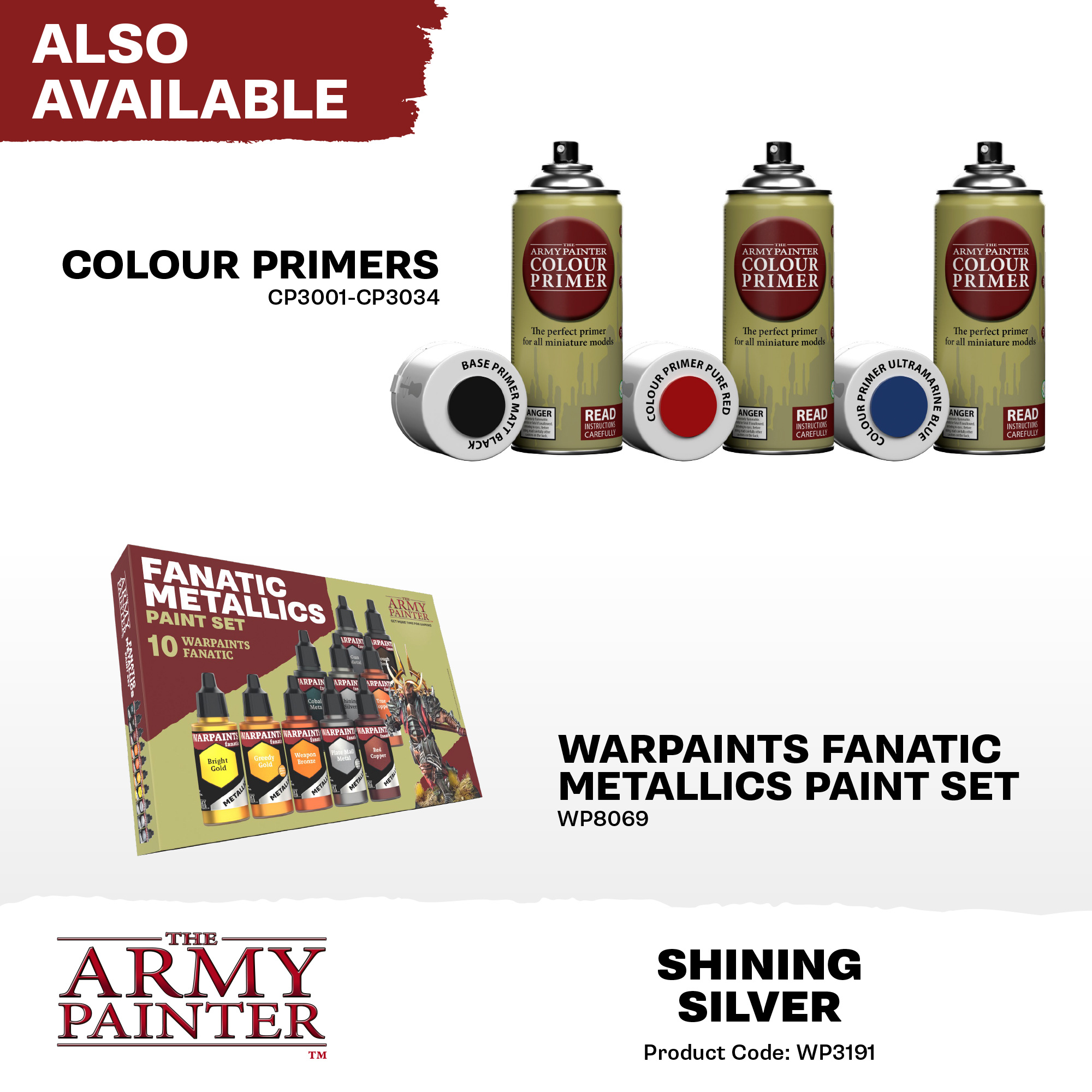The Army Painter Shining Silver Metallic Warpaints Fanatic Acrylic ...