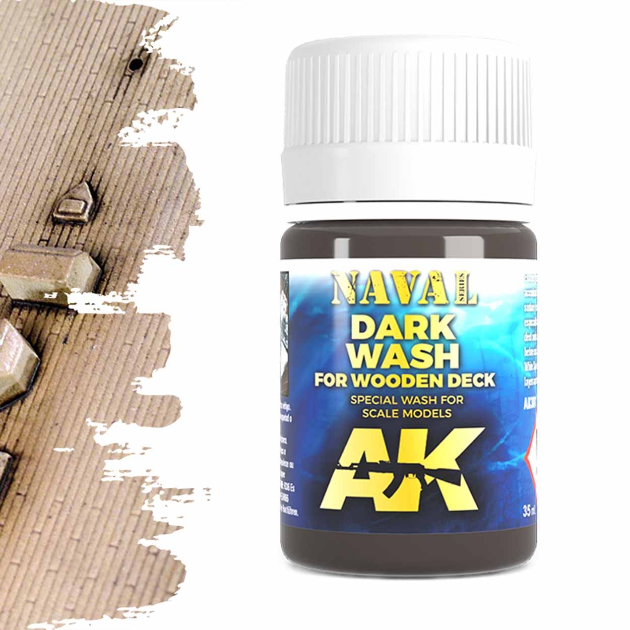 AK interactive Dark Wash For Wood Decks - Naval Ships Weathering - Wash - 35ml - AK301 - Scenery ...