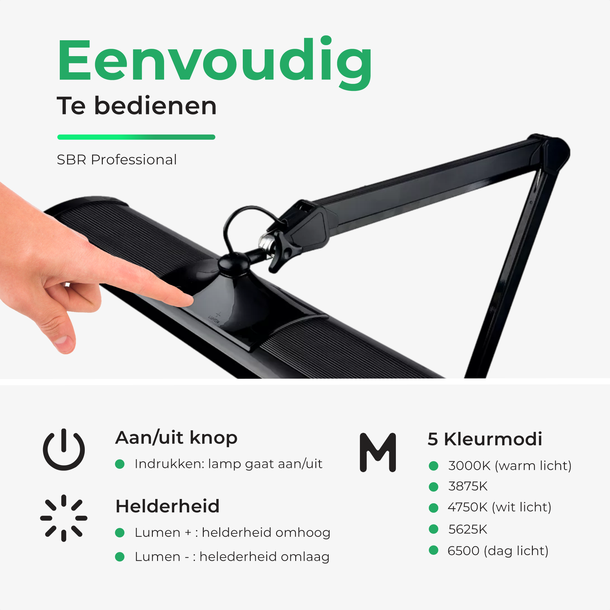 Professional Daglichtlamp Zwart - Scenery Workshop BV