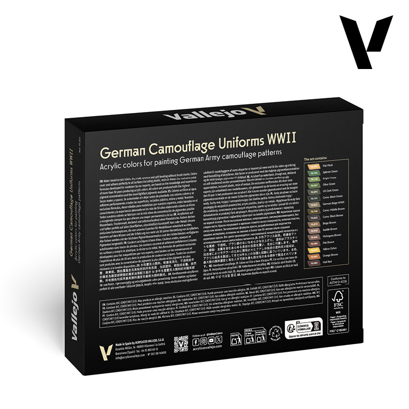 Vallejo Model Unifo German Camouflage Uniforms WWII - 16 colors - 18ml ...