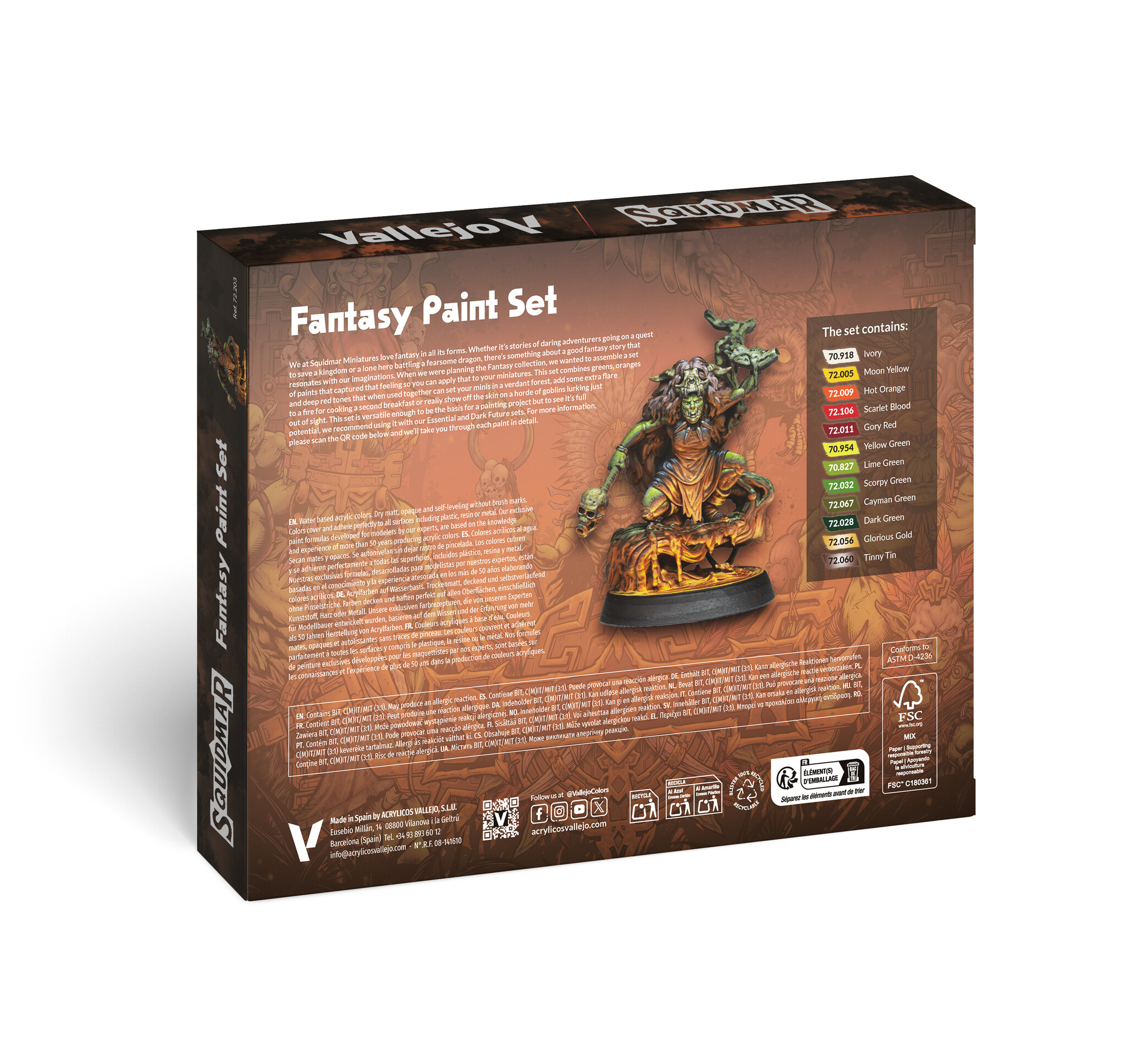 Vallejo Fantasy Paint Set by Squidmar Miniatures - 12 kleuren - 1 ...
