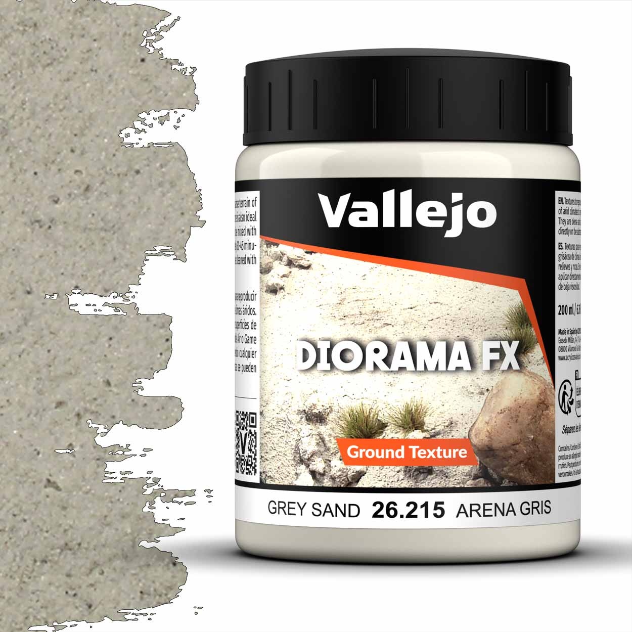 Vallejo Grey Sand Ground Texture Diorama FX - 200ml - 26215 - Scenery ...