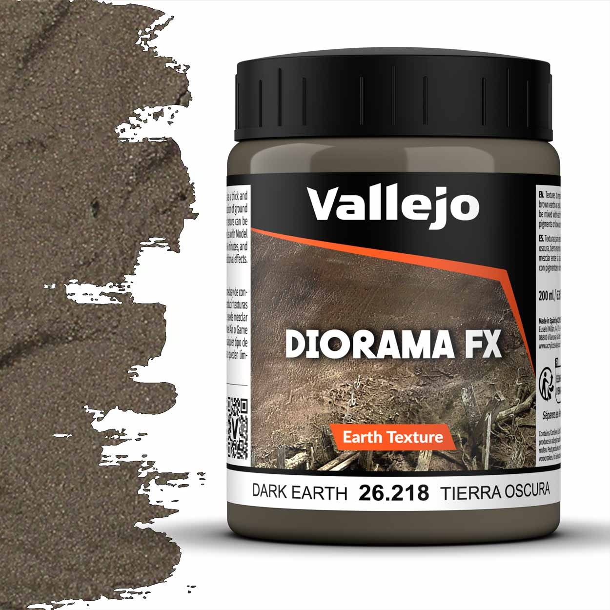 Vallejo Dark Earth Earth Texture Diorama FX - 200ml - 26218 - Scenery ...
