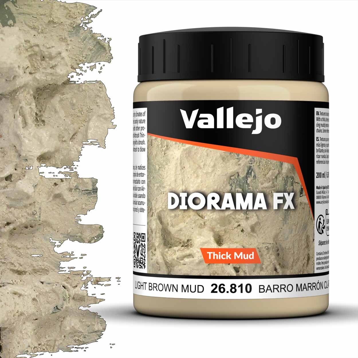 Vallejo Light Brown Mud Thick Mud Diorama FX - 200ml - 26810 - Scenery ...