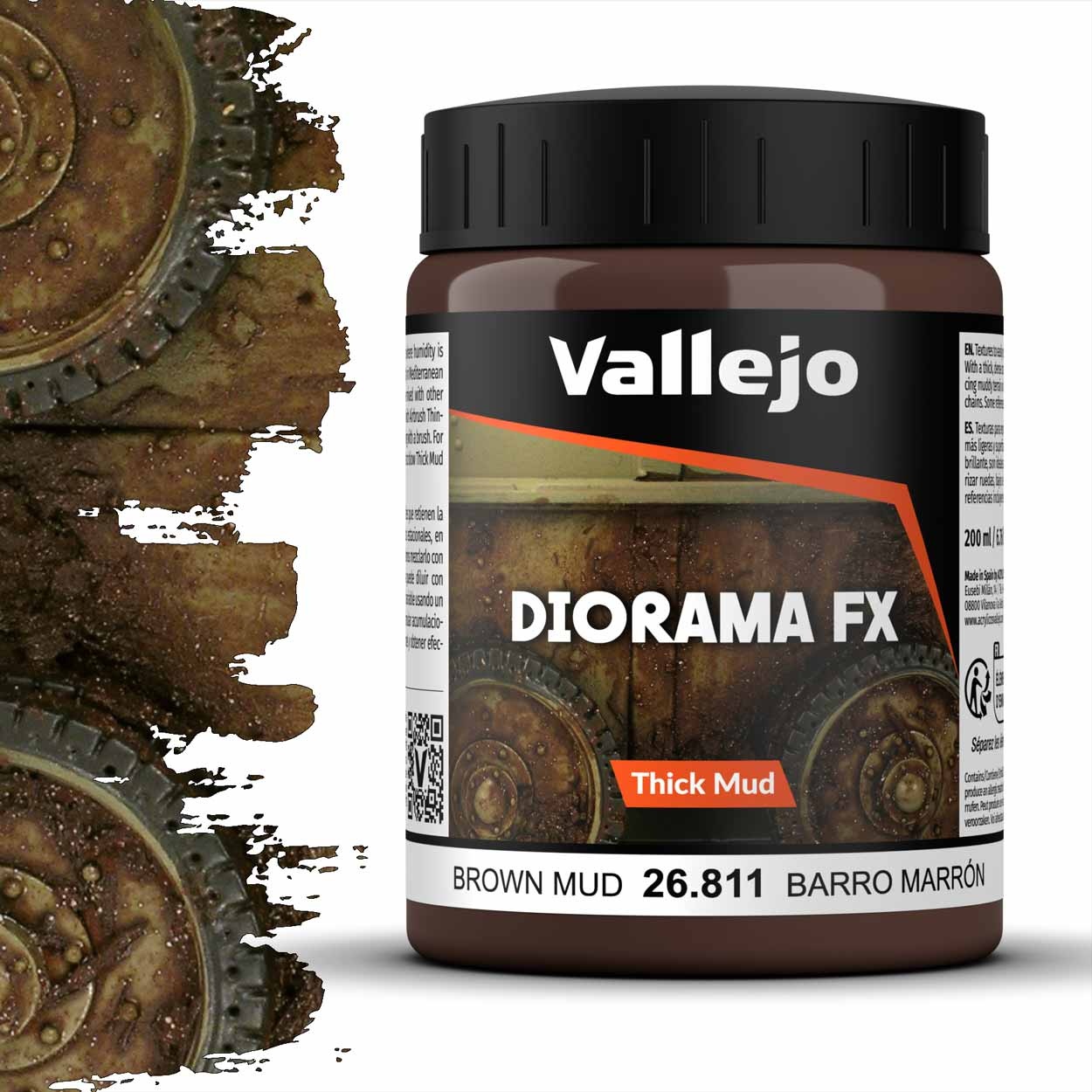Vallejo Brown Mud Thick Mud Diorama FX - 200ml - 26811 - Scenery Workshop BV