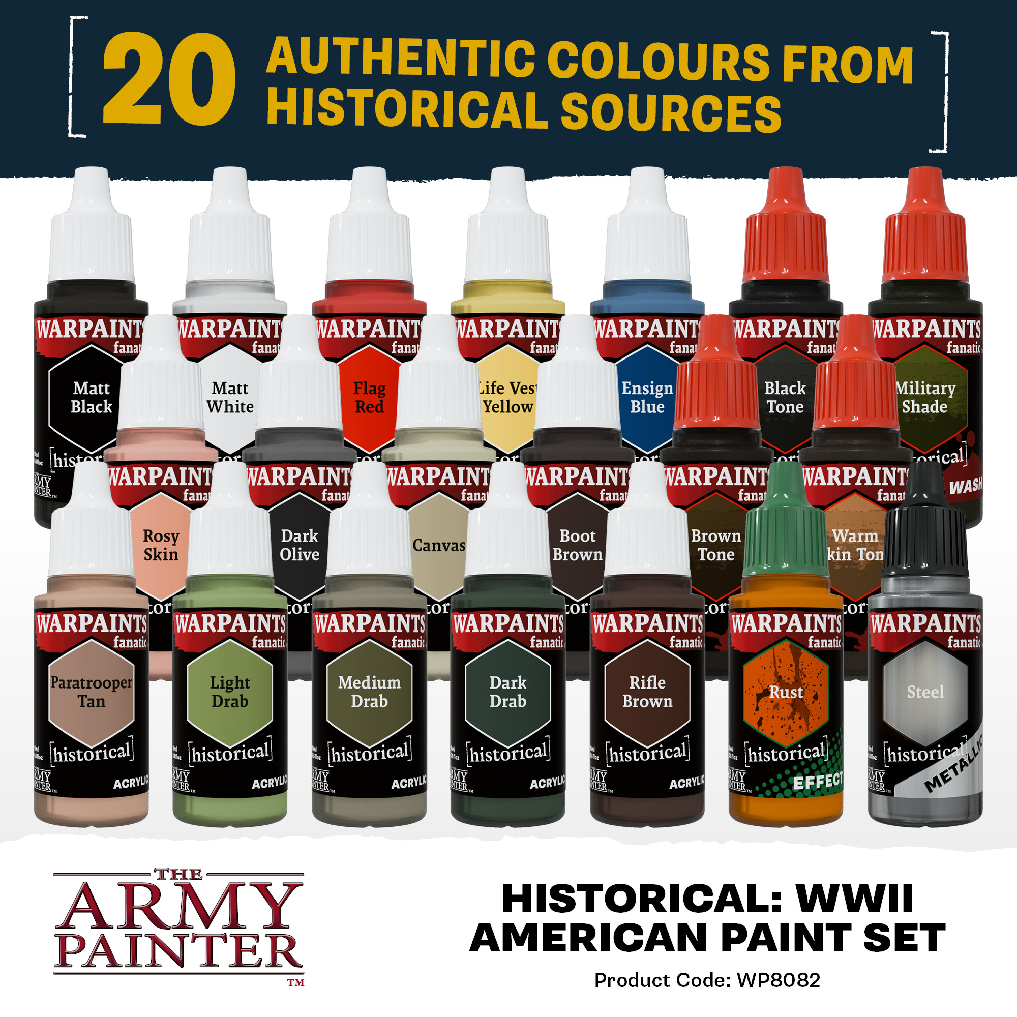 Warpaints Fanatic Historical: WWII American Paint- 20 kleuren - WP8082 ...