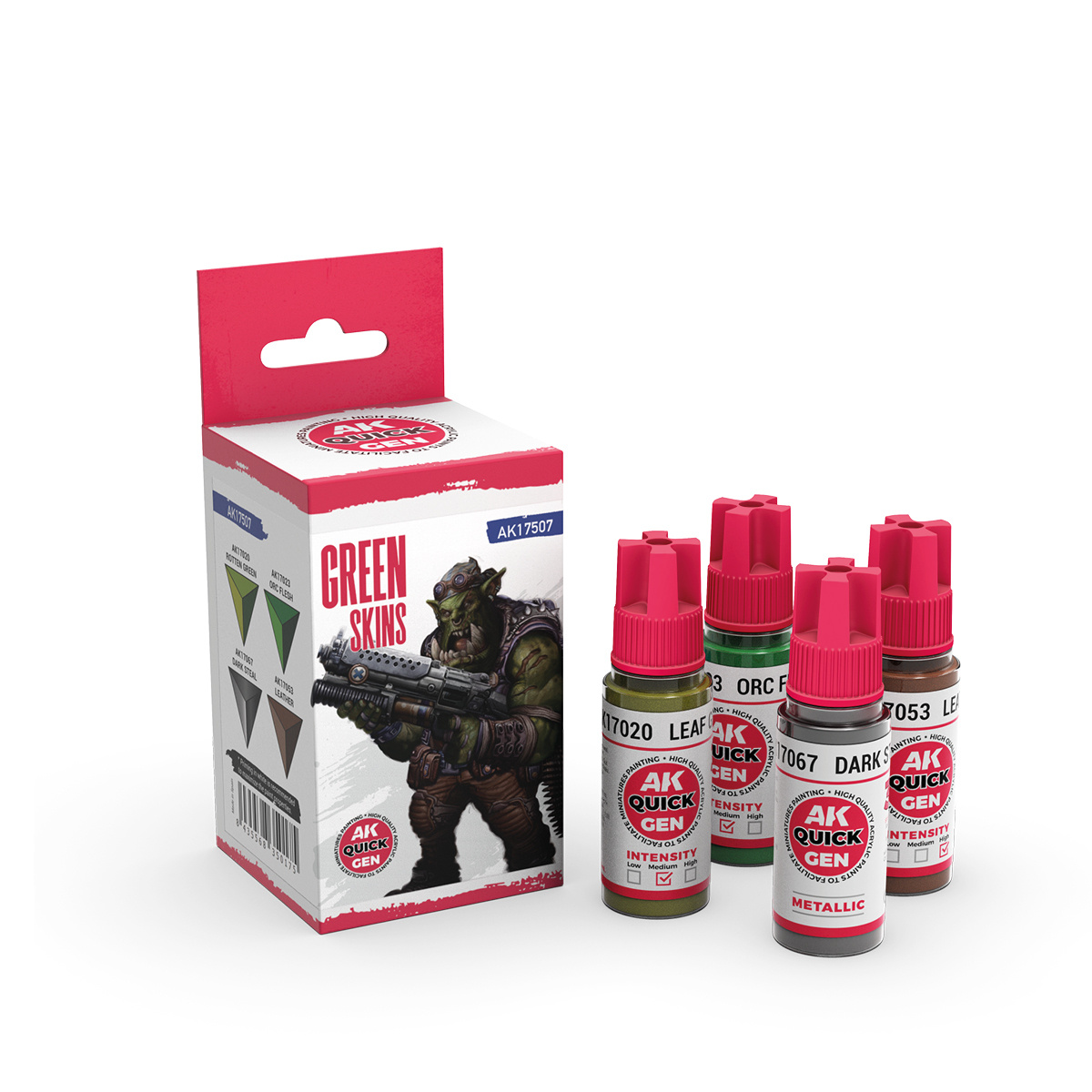 AK interactive Green Skins Quick Gen Set - 4 colors - 18ml - AK17507 ...
