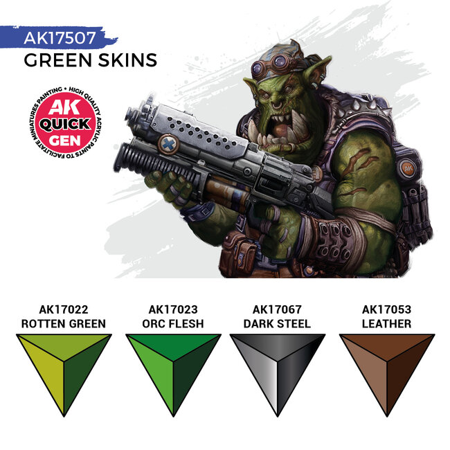 AK interactive Green Skins Quick Gen Set - 4 colors - 18ml - AK17507 ...