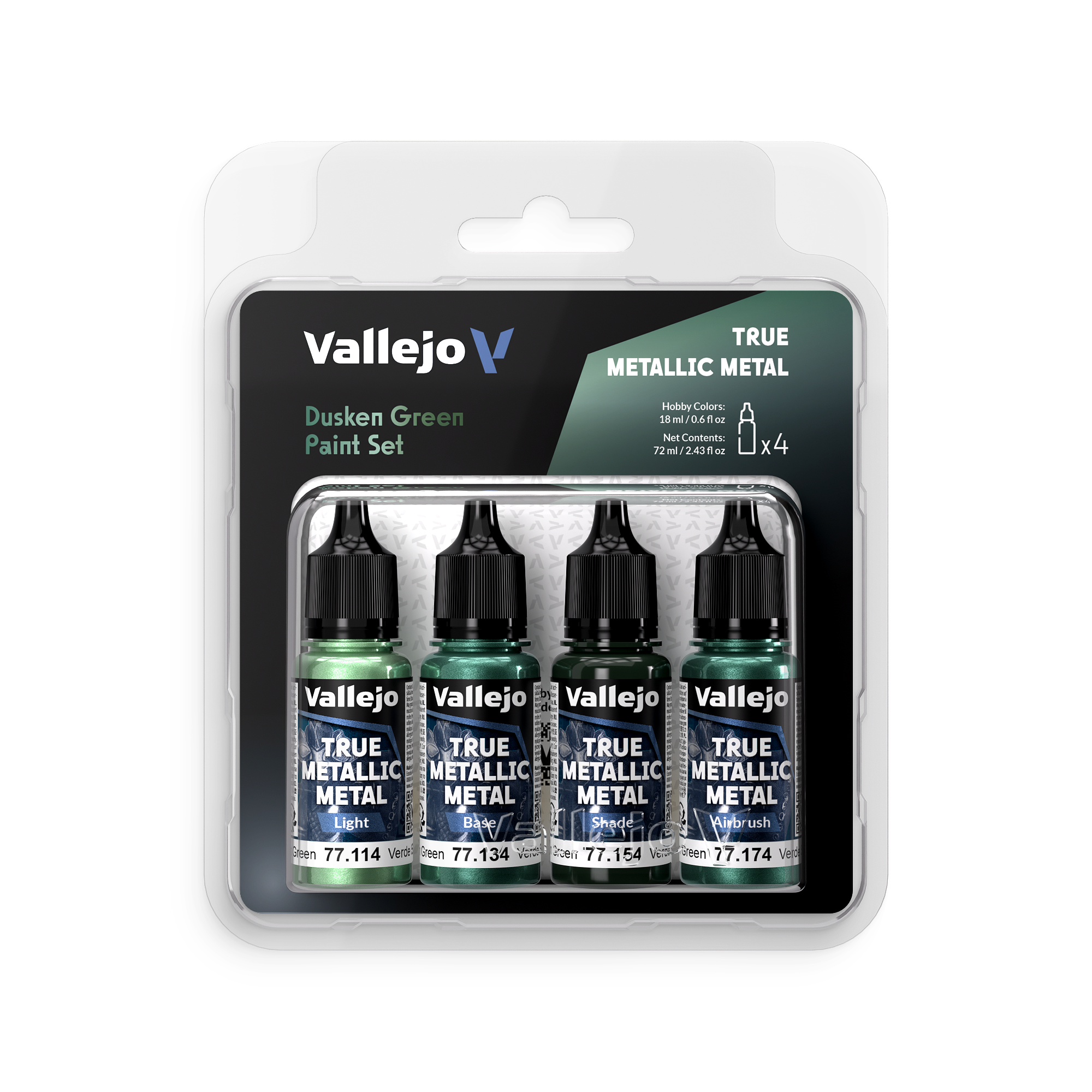 Vallejo Dusken Green True Metallic Metal Paint Set - 4 colors - 18ml ...