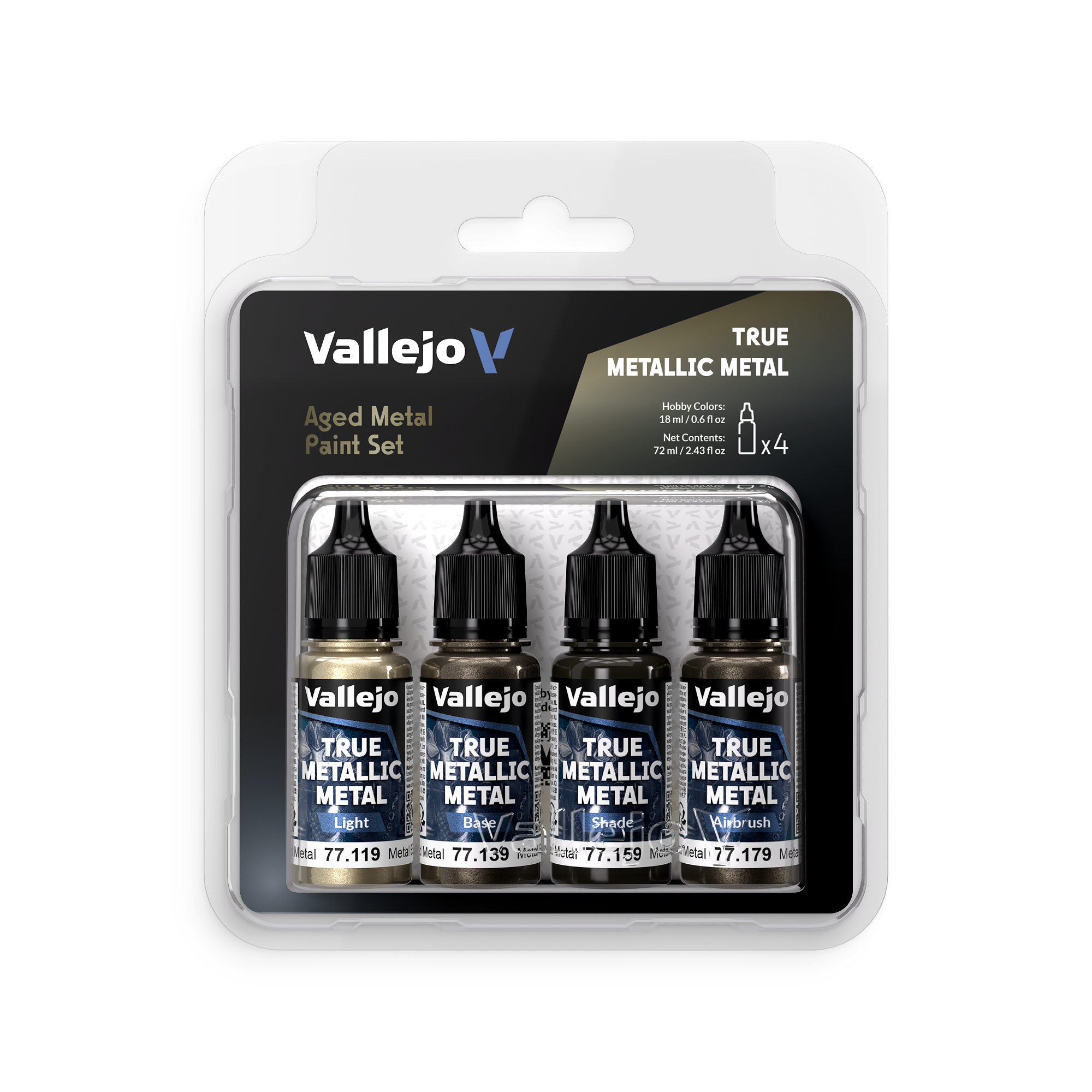 Vallejo Aged Metal True Metallic Metal Paint Set - 4 kleuren - 18ml ...