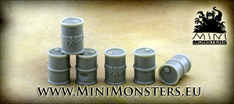 Mini Monsters Metal Barrels - 6 stuks - MM-14 - Scenery Workshop BV