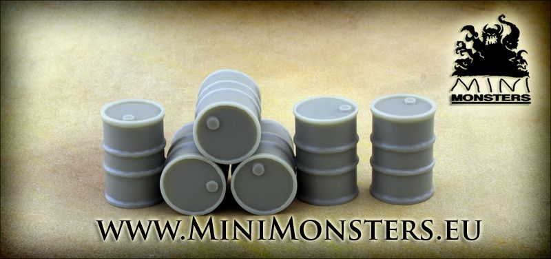 Mini Monsters Big Metal Barrels - 6 stuks - MM-12 - Scenery Workshop BV ...