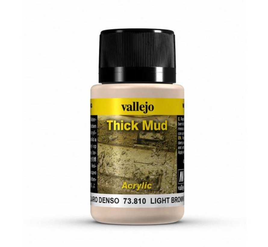 Vallejo Light Brown Mud Thick Mud Weathering Effects - 40ml - 73810 ...