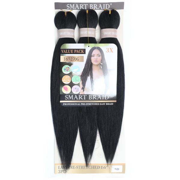 Smart Braids Pre-Stretched 3 in a Pack 16 inch - A&F Cosmetics