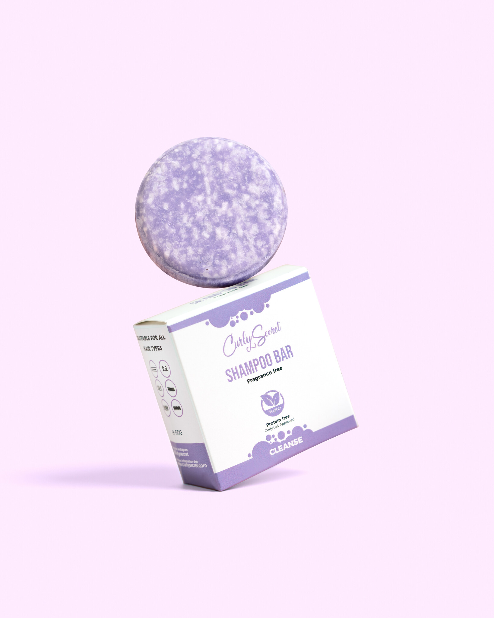 Curly Secret Shampoo Bar - Fragrance Free 60g - A&F Cosmetics