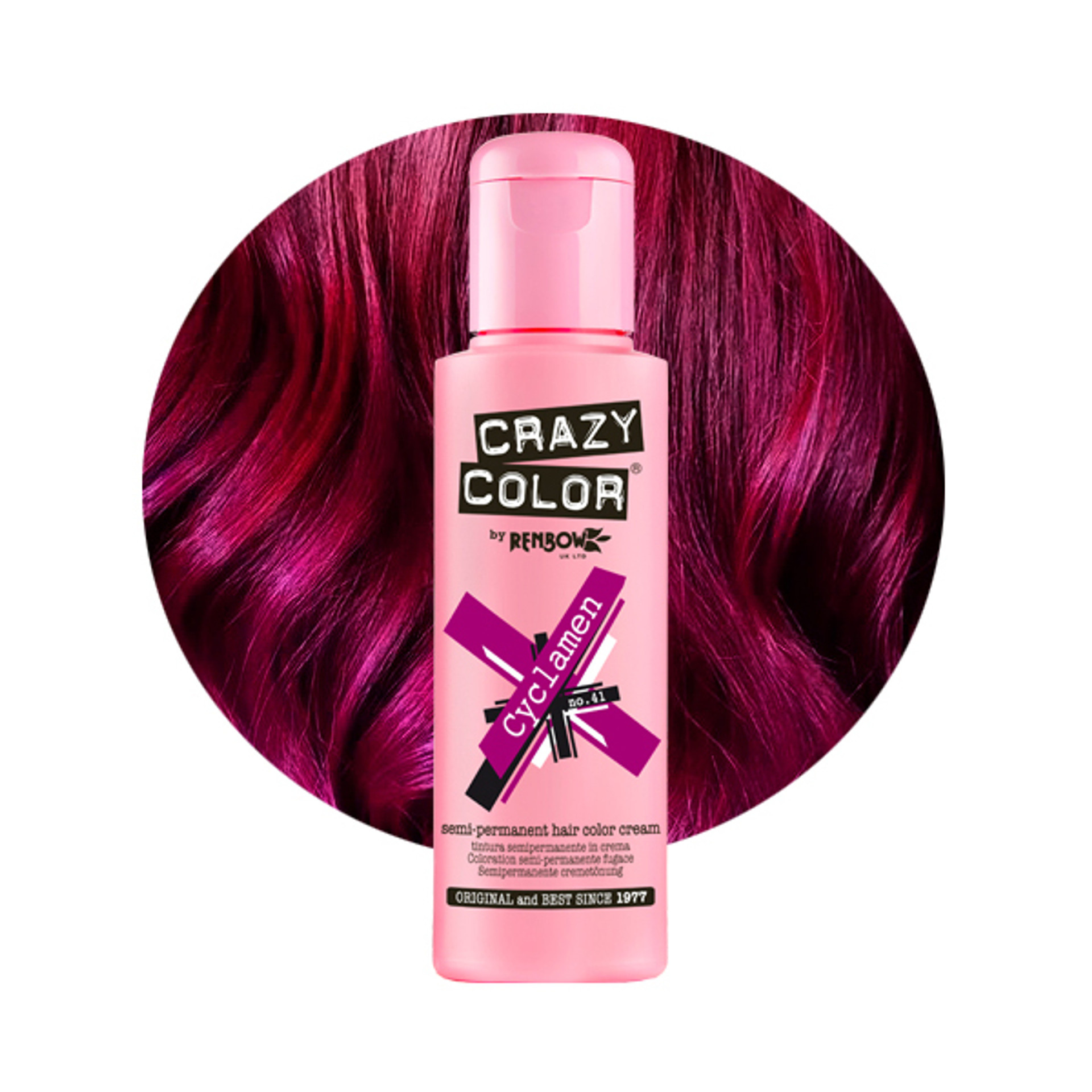 Crazy Color CYCLAMEN Semi-Permanent Deep Pink Hair Dye 100ml - A&F ...