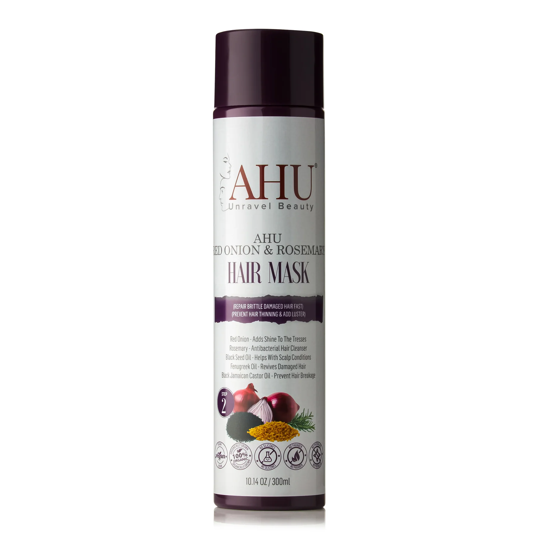 AHU Red Onion & Rosemary Hair Mask 300ml - A&F Cosmetics