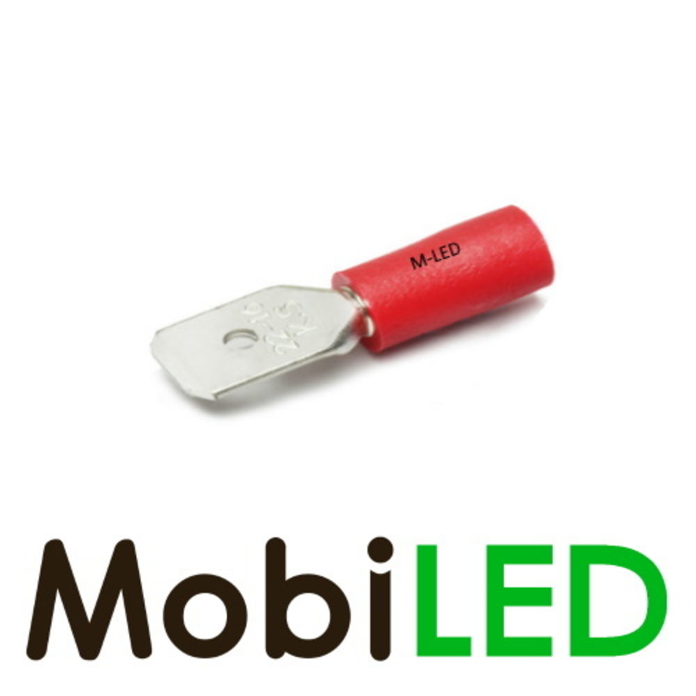 MobiLED | Cable lugs male semi-insulated 0.5-1.5 mm² (6.3x0.8 mm) red ...