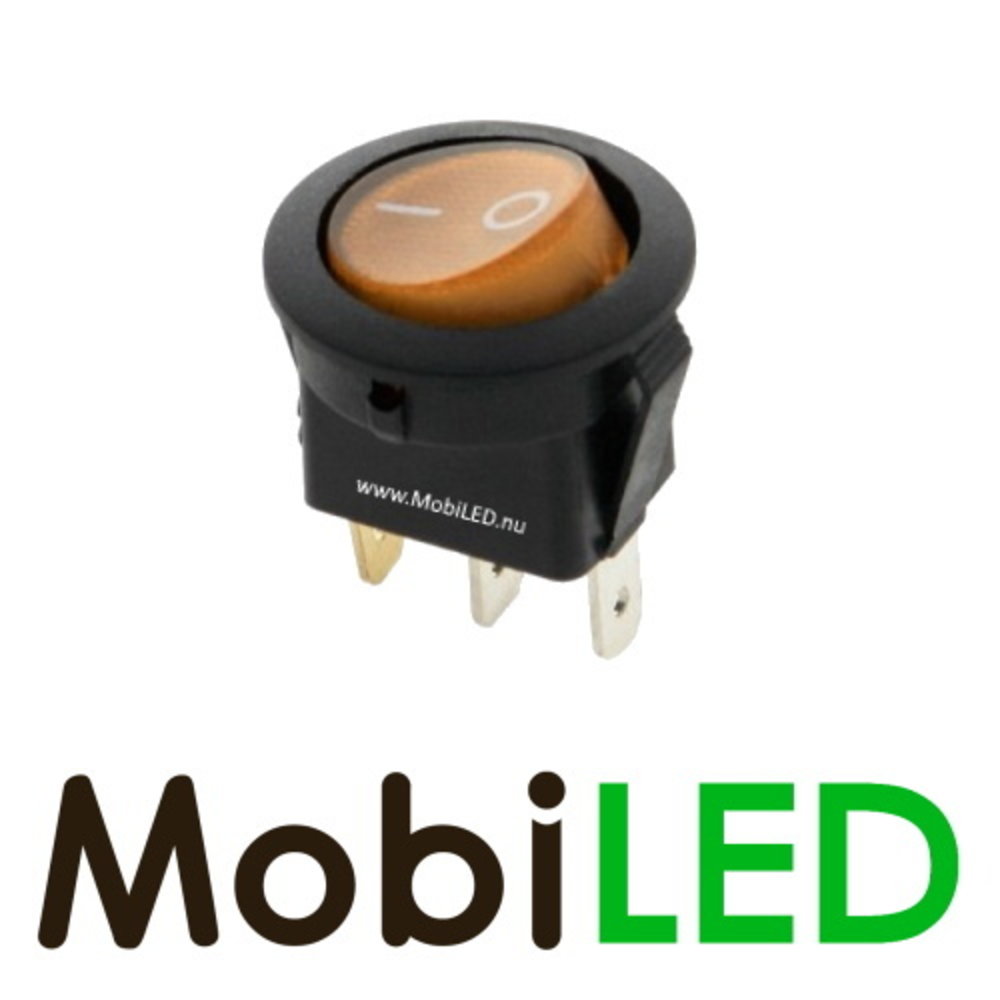 MobiLED | Toggle switch amber LED on/off 16 amps 12 volts - MobiLED