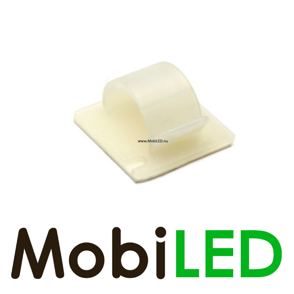 MobiLED | Adhesive Cable Clips white 10 pieces - MobiLED